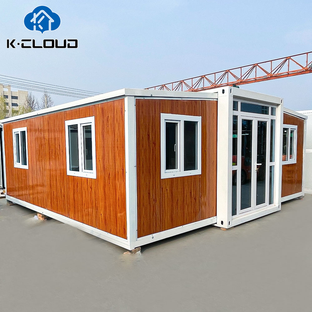 20 ft Wood Grain Expandable Container House - Heshi House