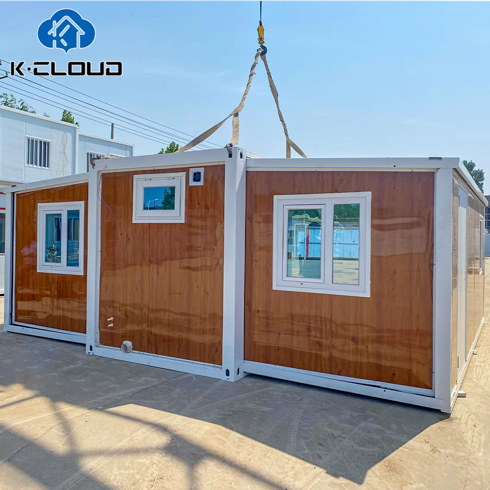 20 ft Wood Grain Expandable Container House - Heshi House